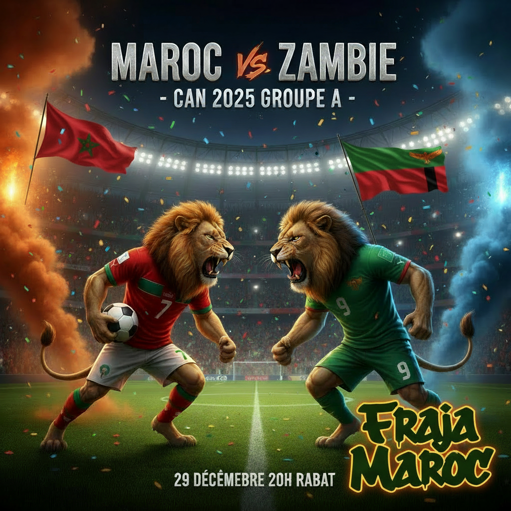 Maroc vs Zambie live CAN 2025 : Les Lions de l'Atlas prêts à rugir pour ...